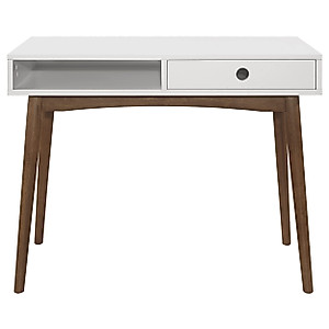 Coaster Furniture Bradenton 1-Drawer White and Walnut Writing Desk 801931
