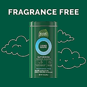 Seventh Generation Zero Plastic Bathroom Cleaner Powder, Fragrance Free, Unscented, 10 Oz