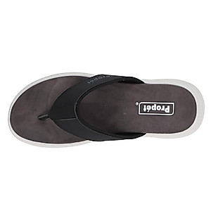 Propét Women's TravelActiv FT Thong Sandals, Black, 8 Narrow US