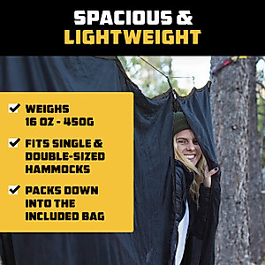 Wise Owl Outfitters Hammock Bug Net - The SnugNet Mosquito Net for Hammocks - Premium Quality, Waterproof, Mesh Hammock Netting w/Double-Sided Zipper - Essential Camping Gear, Green