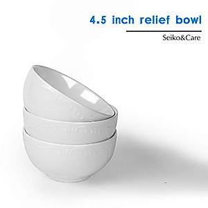 amHomel 10 Packs Porcelain Small Bowl Set for Ice Cream, Dessert, Small Side Dishes, Salad, Fruit, Dip (4.5 Inch, White, High Foot)