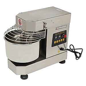 Commercial Food Mixer, 10.5Qt Capacity, 750W Dual Rotating Dough Kneading Machine with Food-grade Stainless Steel Bowl, Security Shield & Timer Included, Baking Equipment for Restaurant (Silver)