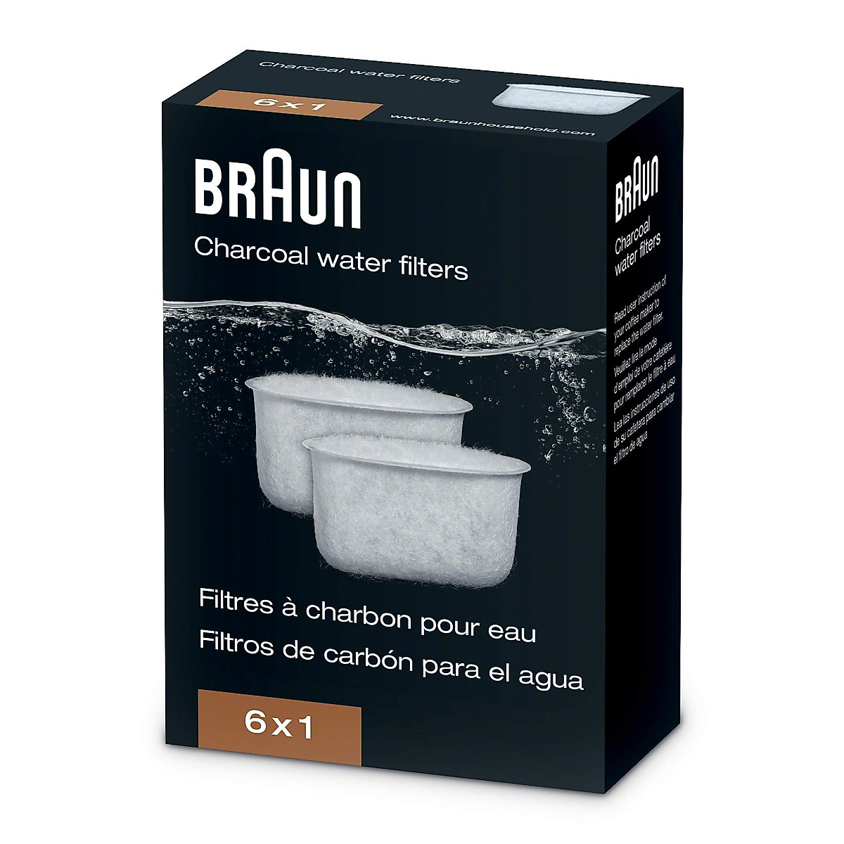 Braun Charcoal Filter for Coffee Machines, White