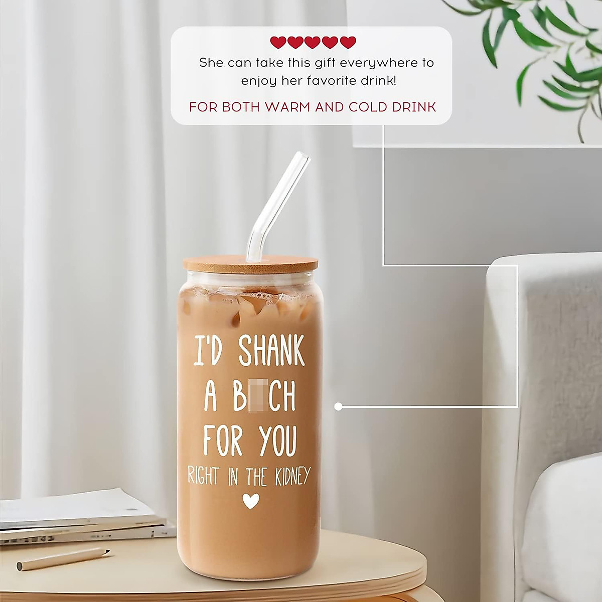 Birthday Gifts for Women Best Friends, Sisters Gifts from Sister, Friendship Gifts for Women, Unique Birthday Gifts for Friends Female Sister Best Friend, Bestie Gifts - 18 Oz Can Glass