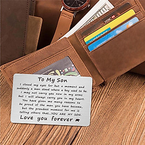 MXRSDF Son Gifts - Son Inspirational Engraved Wallet Card