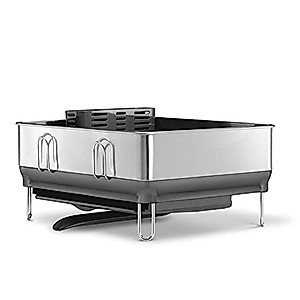 simplehuman Compact Dish Rack: Swivel Spout & Steel Frame