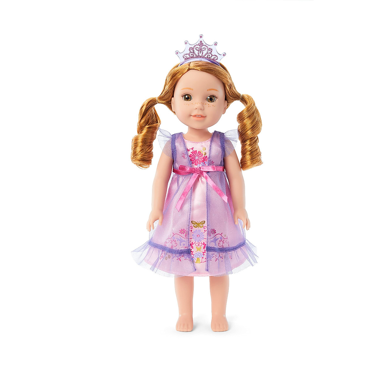 American Girl WellieWishers 14.5-inch Doll Royal Ruffles Nightie & Robe Outfit with a Tiara Headband, For Ages 4+