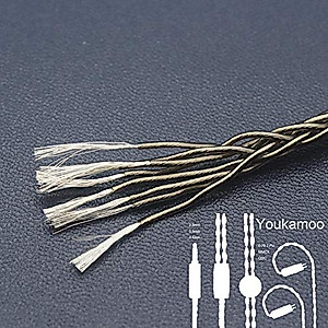 Youkamoo 3.5mm 8 Core Silver Plated Braided Earphone Replacement Upgrade Cable Silver Plated Wire Earphone Cable for ZSN Pro ZS10 Pro NF2u KZ ZSX QDC IEMs (QDC)