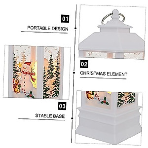 IMIKEYA 1PC Portable Lantern Christmas Decor Music Decor Christmas Snow Globe Glitter Lanterns Nativity Snow Globe Christmas Music Snow Globe Portable Christmas Lights Desk lamp LED