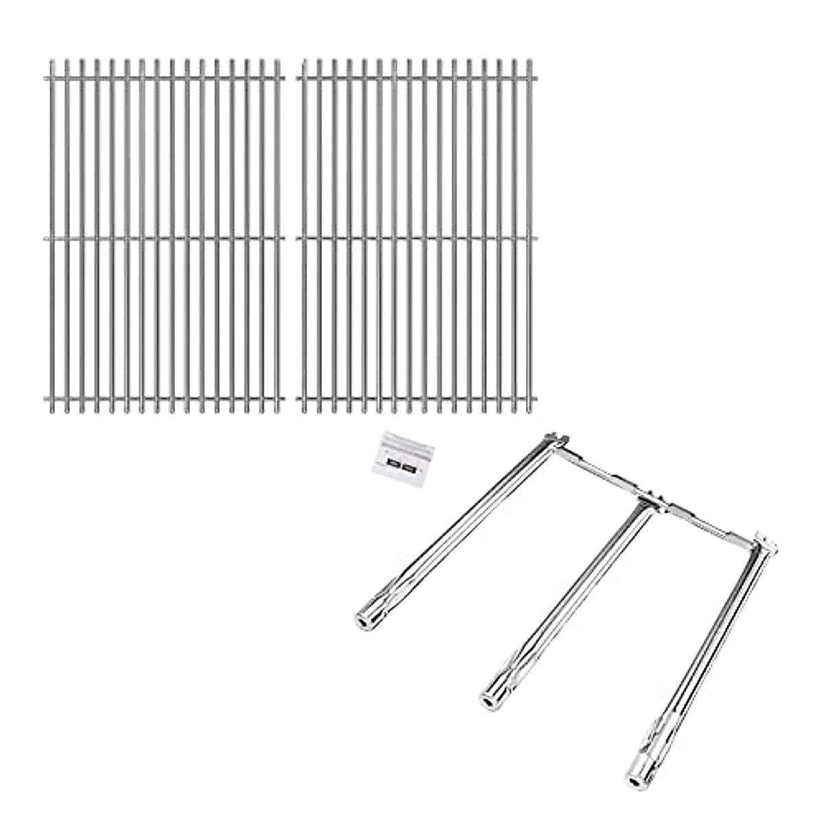 QuliMetal 7639 Cooking Grates and and 69787 Grill Burner for Weber Spirit I and II 300 Series Grills with Front Controls