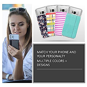 Cell Phone Wallet for Back of Phone, Stick On Wallet Credit Card ID Holder with RFID Protection Compatible with iPhone, Galaxy & Most Smartphones and Cases Black
