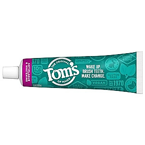 Tom's of Maine Antiplaque & Whitening Fluoride-Free Peppermint Toothpaste, 5.5 oz