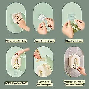 Jrsoul He Fresh Keeping Bag Storage Box with 100 Disposable Cling Film Multifunctional Plastic Wall-mounted Safety Kitchen Storage (mint green)