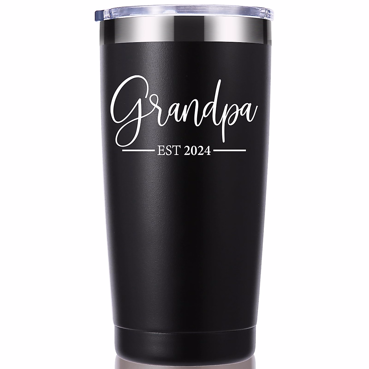 momocici Grandpa Est. 2024 20 OZ Tumbler.First Time Grandfather,Grandpa to Be,New Grandpa,Newborn Gifts.Birthday,Christmas Gifts for New Grandfather,Husband,Men Travel Mug(Black)