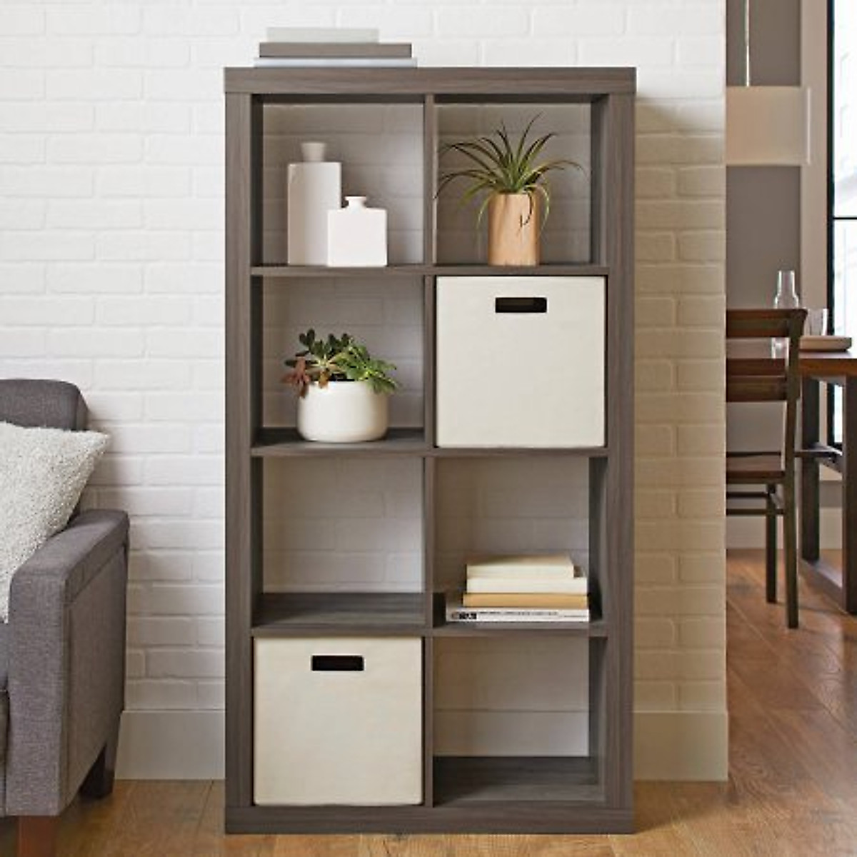 Better Homes and Garden 8-Cube Organizer (Set of 2) (Rustic Gray)