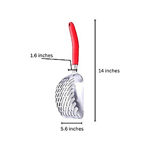 SunGrow Rabbit, Ferret & Cat Litter Scoop, Aluminum Pet Poop Shovel with Rubber Red Handle, Large Party Ice Scooper