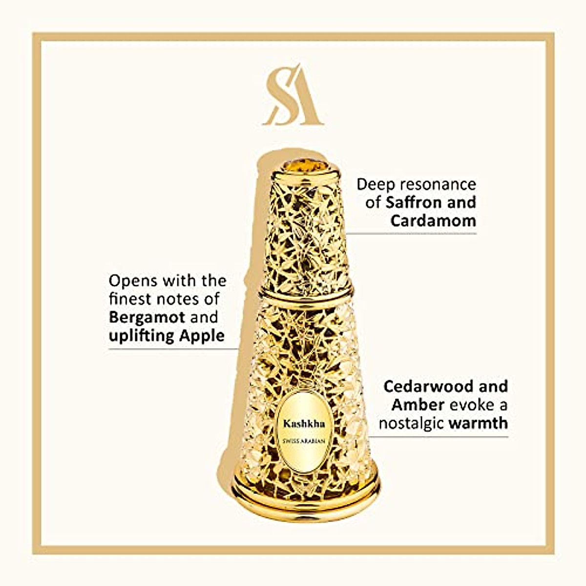 SWISS ARABIAN Kashkha - Luxury Products From Dubai - Long Lasting And Addictive Personal EDP Spray Fragrance - A Seductive, Signature Aroma - The Luxurious Scent Of Arabia - 1.7 Oz