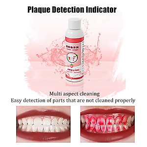 Plaque Disclosing Agent, 60ml Dental Plaque Indicator with Scale Cup, Oral Tartar Test Examination for Kids or Adults Teeth, Plaque Identifying, Care About Your Dental Hygiene
