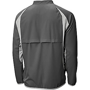 Wire2wire Men's Performance Long Sleeve Baseball Cage Jacket Grey/Grey 2XL