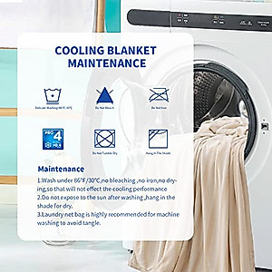 Auemtyn Cooling Blankets for Hot Sleepers,Throw Blanket with Double Side Enhanced Cooling Effect,Japanese Q-Max>0.5 Lightweight Breathable Summer Blankets for Bed, Couch,Sofa(60"x80",Beige)