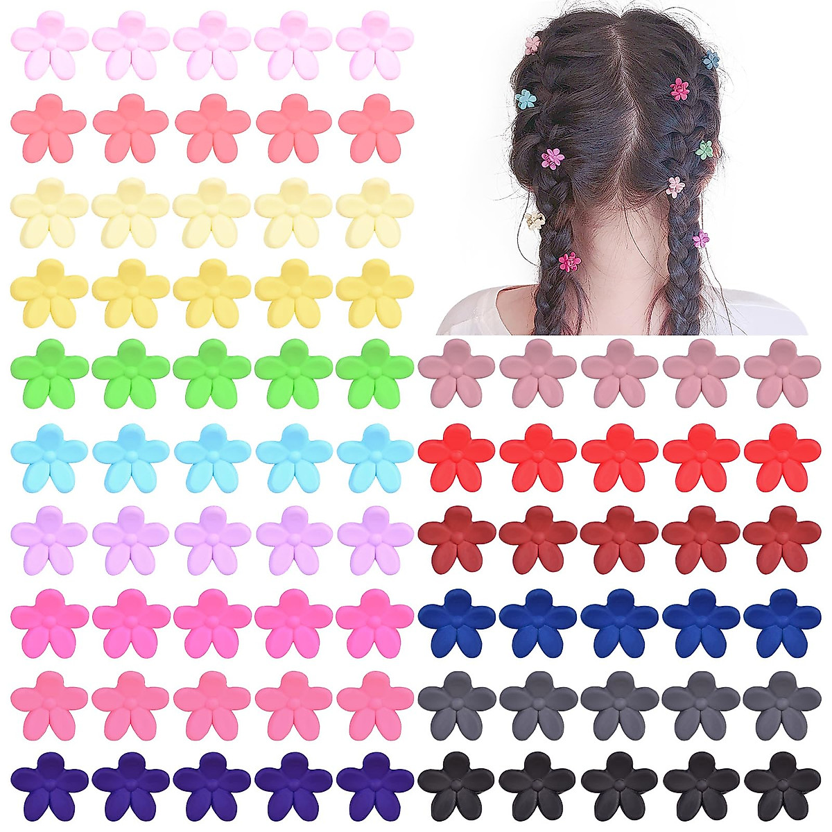 choicbaby 80PCS Baby Hair Clips for Girls 16 Different Variety of Colors Cute Baby Hair Accessories Mini Flower Hair Clip for Infant Fine Hair