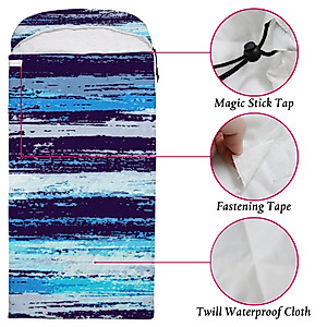 Sleeping Bag Sleep Bag Watercolor Stripe Blue Navy Abstract Retro Cover Mat for Travel Camping Hiking Women Men Adult 3 Seasons Cold Warm Weather