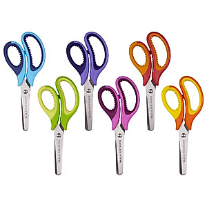 WA Portman 5 Inch Blunt Kids Scissors 6 Pack - Small Scissors for Home and Classroom Craft Supplies - Kids Safety Scissors for Back to School - Scissors for School Kids - Blunt Tip Scissors for Kids