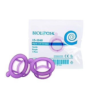 CryoKing 100PCS 40µm Cell Strainer Nylon Mesh Cell Screen Filter Handle, Sterile, Polypropylene Frame, 40µm Pore Size, Individually Wrapped