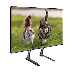 ProMounts Universal Fixed Tabletop TV Stand, Heavy Duty Adjustable Bracket for 13-72 Inch LED LCD OLED Plasma Flat and Curved TV Screens Holds Up to 110 lbs, Max VESA 800x400