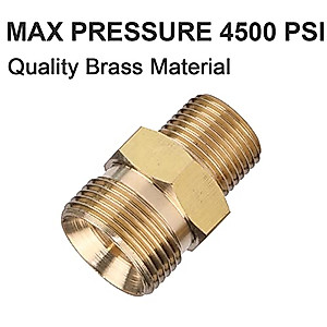 MUTURQ M22 Male to 3/8 Inch NPT Male Pressure Washer Adapter Thread Brass Fitting 4500 PSI Compatible with Simpson, Generac, Briggs Stratton, Craftsman, Ryobi