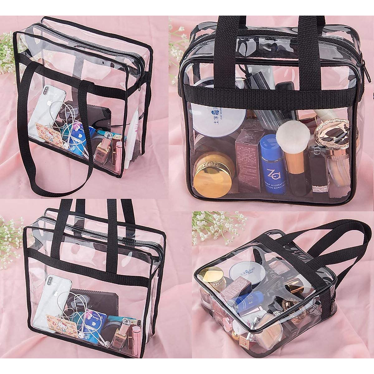 UEOE Clear Tote Bag, Stadium Approved Transparent Bags Security Travel Bag Gym See Through Bag, 30 * 30 * 10cm