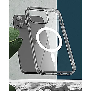 Encased Magnetic Case Designed for iPhone 14 Pro Max Case with Belt Clip Holster, Compatible with MagSafe (Crystal Clear)
