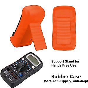 WeePro Vpro850L Digital Multimeter DC AC Voltmeter, Ohm Volt Amp Test Meter, Electric Tester Ohmmeter with Diode and Continuity Detector, Backlit Display and Insulated Rubber Case Kickstand
