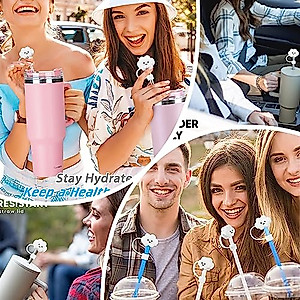 4PCS Straw Cover for Stanley 40 OZ Tumbler, Cloud Silicone Straw Covers for Stanley Cup, 10mm Straw Topper Cute Straw Protector for tumblers for Stanley Cup Accessories