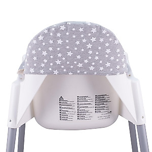 JYOKO Kids High Chair Cushion Compatible with IKEA Antilop Made Cotton 100% Confort (White Star)