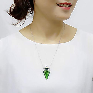 1PC Colorful Cone Bottle Aroma Essential Oil Diffuser Pendant Necklace for Womens Perfume Vial Pendant Necklace Jewelry Unique Gift(Purple Cone)