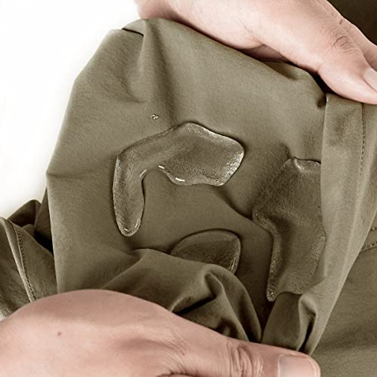 FREE SOLDIER Men's Outdoor Cargo Hiking Pants with Belt Lightweight Waterproof Quick Dry Tactical Pants Nylon Spandex (Mud 32W/30L)