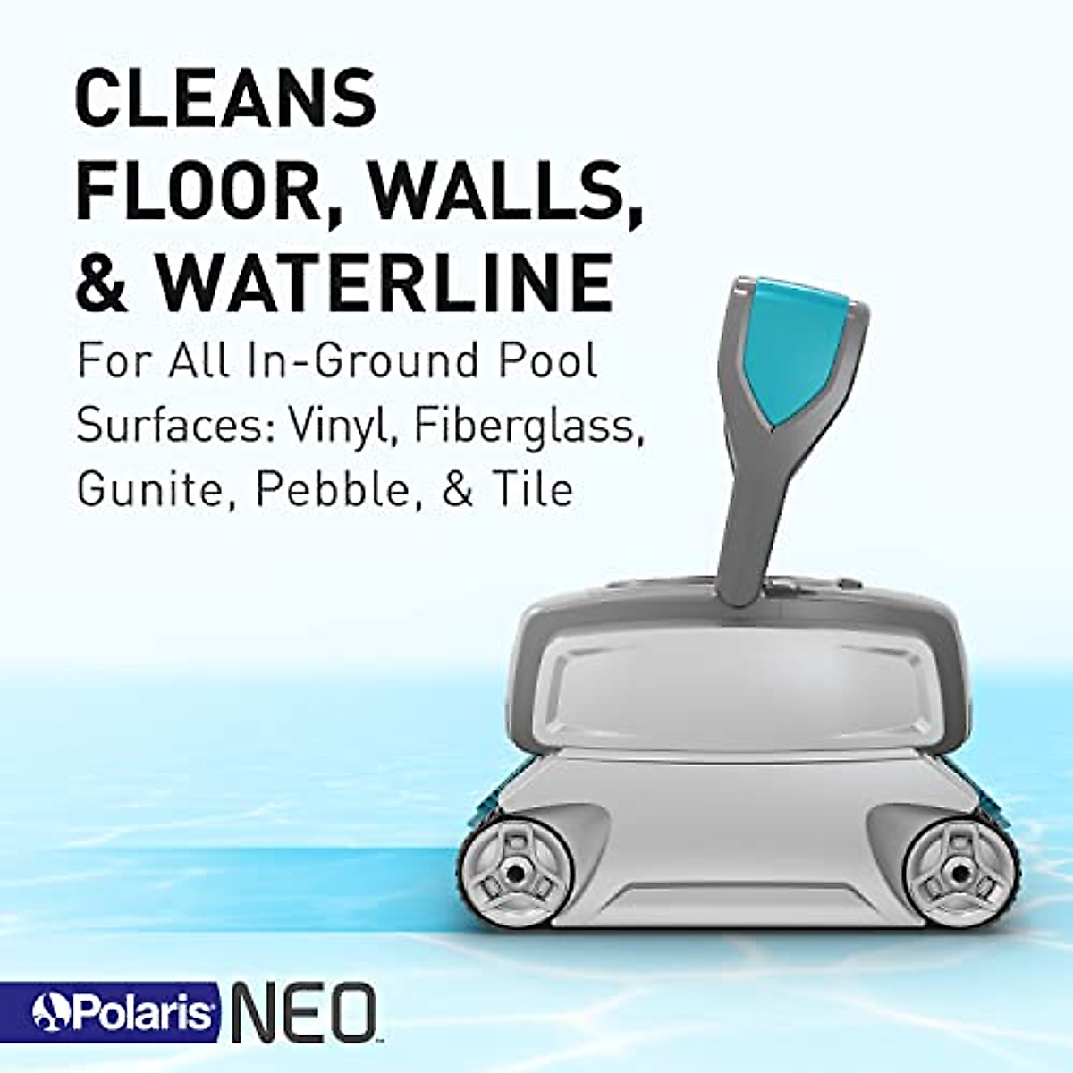 Polaris NEO Robotic Pool Cleaner, Automatic Vacuum for InGround Pools up to 40ft, Wall Climbing Vac w/ Strong Suction