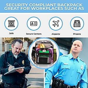 SHYLERO Clear Backpack For Work XL - Heavy Duty School Bookbag has TSA Lock, 2-WAY Zip, Transparent PVC - H18''xW14''xD8