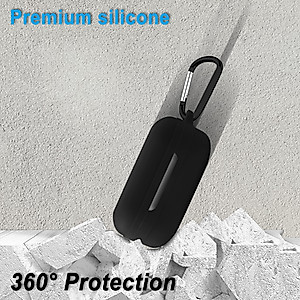 Geiomoo Silicone Carrying Case Compatible with TOZO NC9, Portable Scratch Shock Resistant Cover with Carabiner (Black)