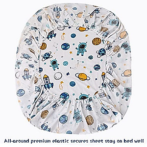 JSD Astronaut Space Kids Print Sheet Set Twin, 3 Pieces Boys Soft Microfiber Bedding Deep Pocket