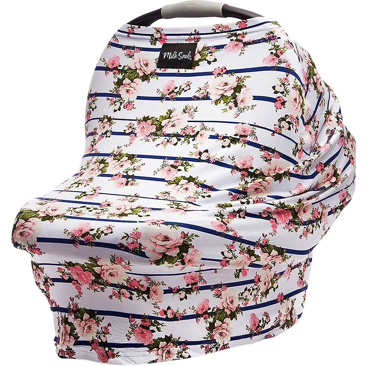 Milk Snob Original 5-in-1 Cover - Added Privacy for Breastfeeding, Baby Car Seat, Carrier, Stroller, High Chair, Shopping Cart, Lounger Canopy - Newborn Essentials, Nursing Top, Hampton Rose