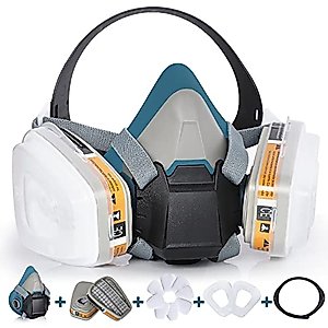 panbear Reusable Half Facepiece Dustproof Respirator - Organic Gas Dust Chemical Respirator with Extra Filters for Painting, Machine Polishing, Welding ,Spraying and Other Work Protection