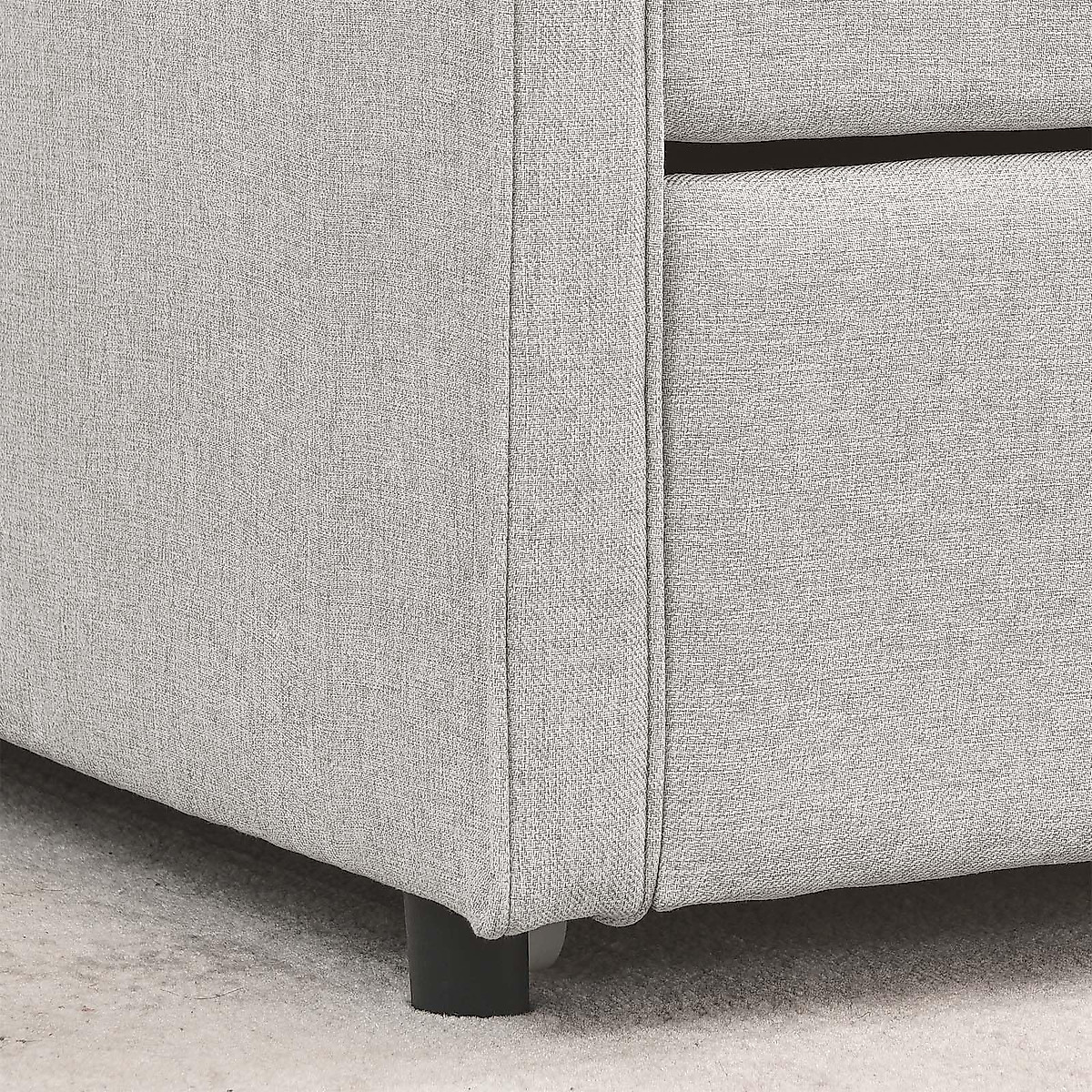 Antetek Daybed with Trundle, Fabric Upholstered Twin Size Day Bed Pull-Point Sofa Daybed Frame w/Twin Roll-Out Trundle, No Box Spring Needed, Furniture for Bedroom, Living Room, Guest Room, Beige