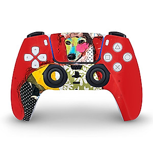 Head Case Designs Officially Licensed Michel Keck Greyhound Art Mix Vinyl Faceplate Sticker Gaming Skin Case Cover Compatible with Sony Playstation 5 PS5 Disc Edition Console & DualSense Controller