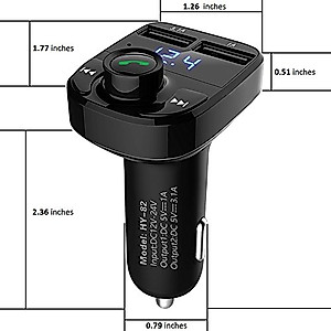 Handsfree Call Car Charger,Wireless Bluetooth FM Transmitter Radio Receiver,Mp3 Audio Music Stereo Adapter,Dual USB Port Charger Compatible for All Smartphones,Samsung Galaxy,LG,HTC,etc.