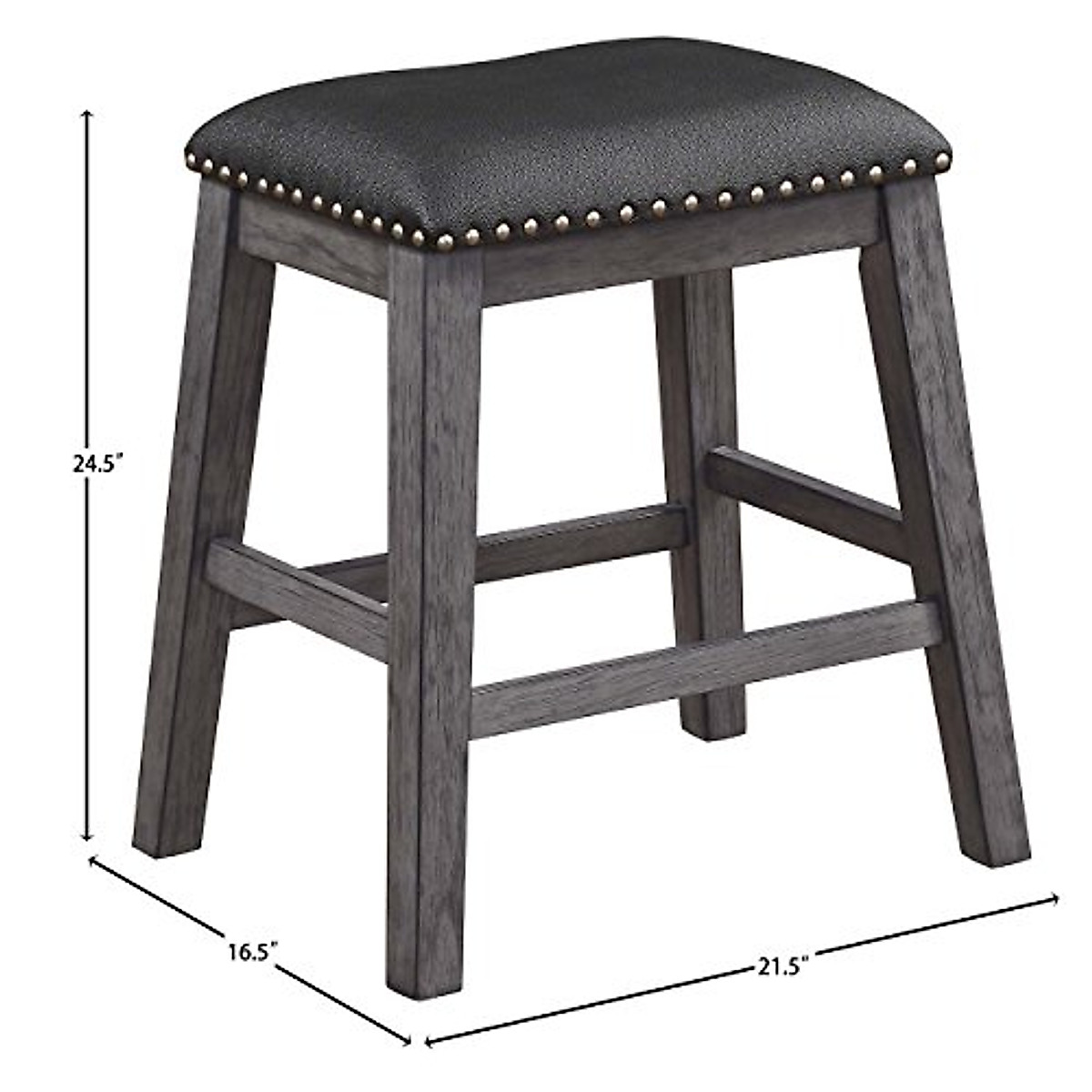 Homelegance Timbre Counter Height Saddle Stool (2 Pack), Gray