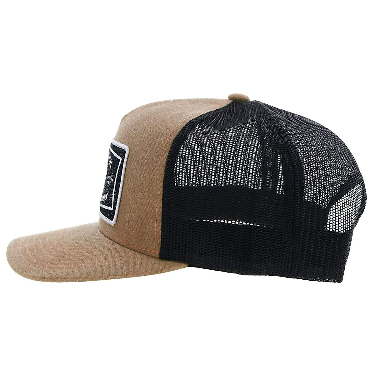 HOOEY Rank Stock Adjustable Snapback Mesh Back Trucker Hat (Rust/Black)