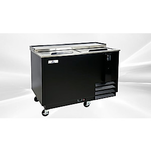 Horizontal Bottle Cooler Deep Well 50” Two 2 Door Commercial beer bottle Refrigerator Stainless steel Top Lid NSF -JBC-50-dup-2