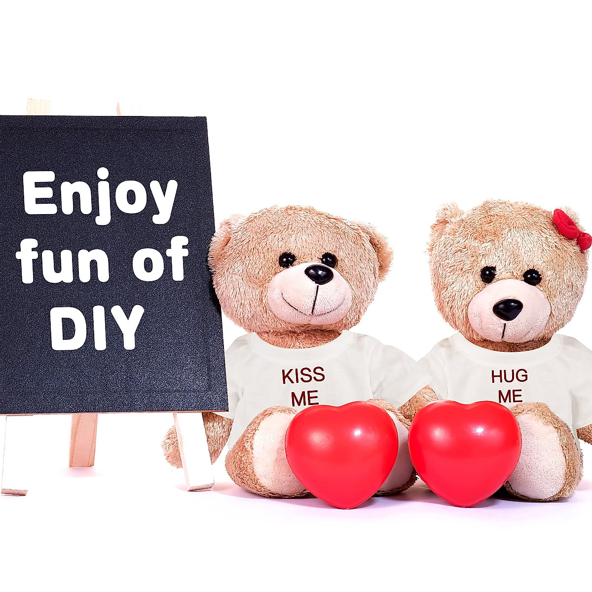 10 Pcs Stuffed Bear Tee Shirt Stuffed Animal Clothes Bear Basic Sublimation Blank T Shirt Classic Plush Bear T Shirt Easy to Wear Fit 14-18 Inches Stuffed Dolls (White)